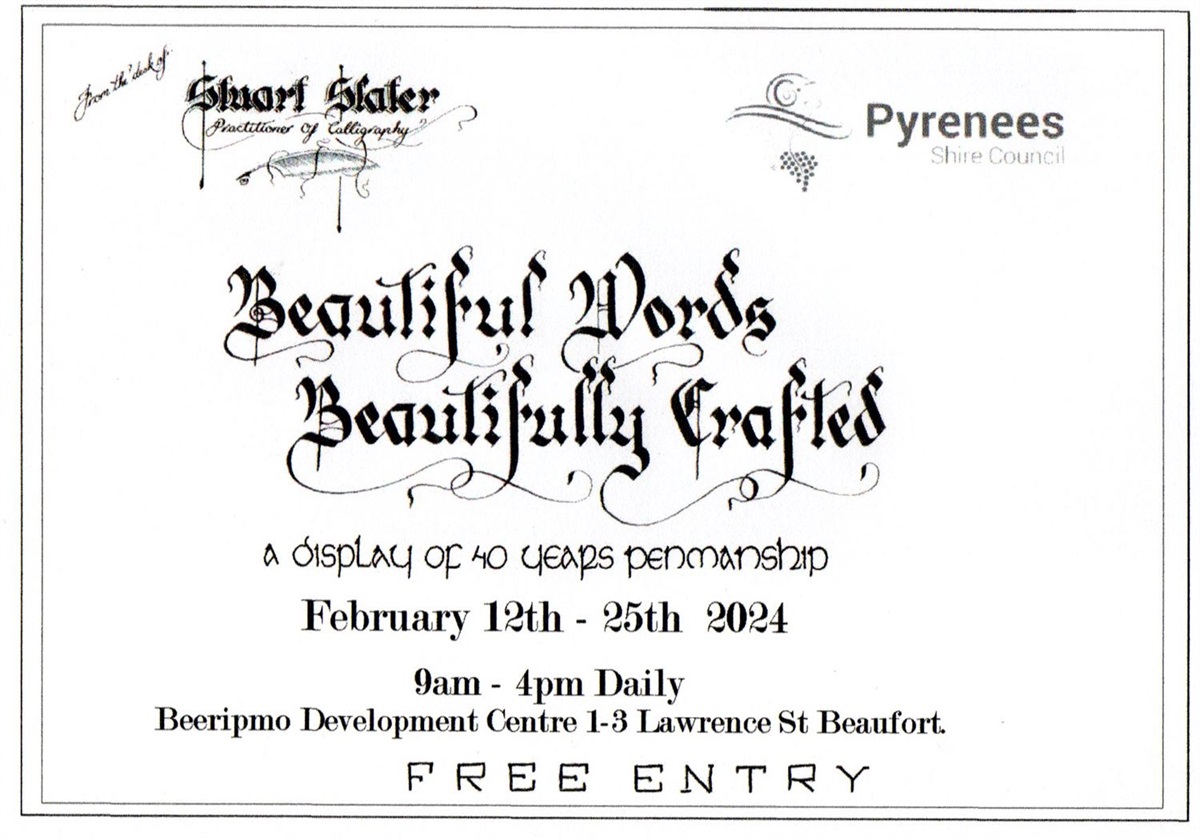 Calligraphy Exhibition - Beautiful Words Beautifully Crafted - Pyrenees ...