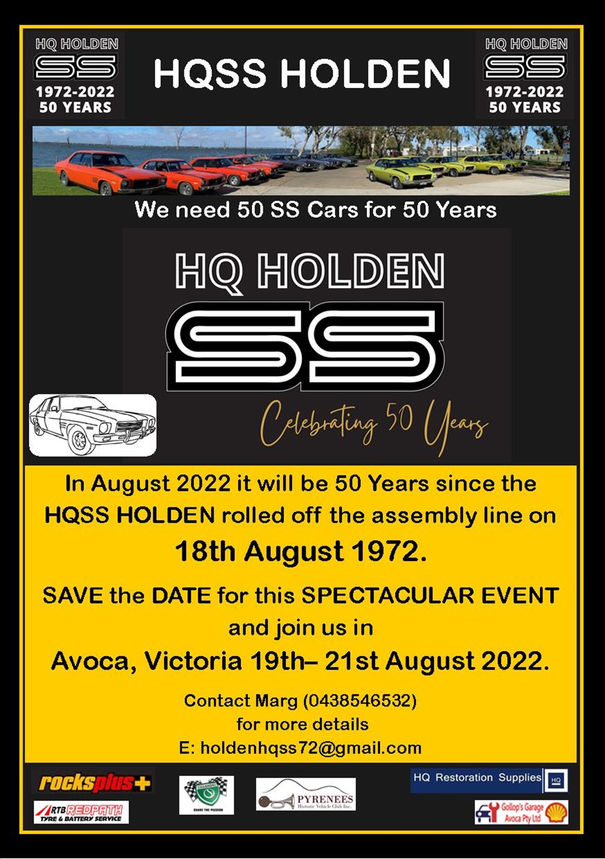 50th Birthday of HQ SS Holden - Pyrenees Shire Council