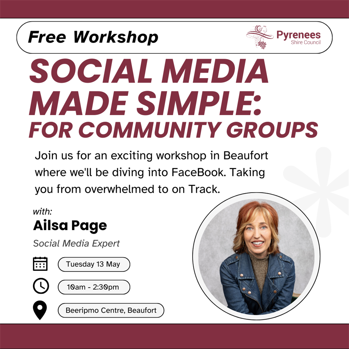 Free Workshop - Social Media Made Simple - Pyrenees Shire Council