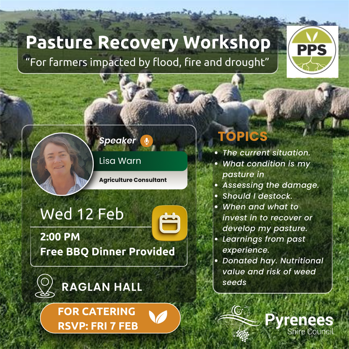Pasture Recovery Workshop - Raglan Hall - Pyrenees Shire Council